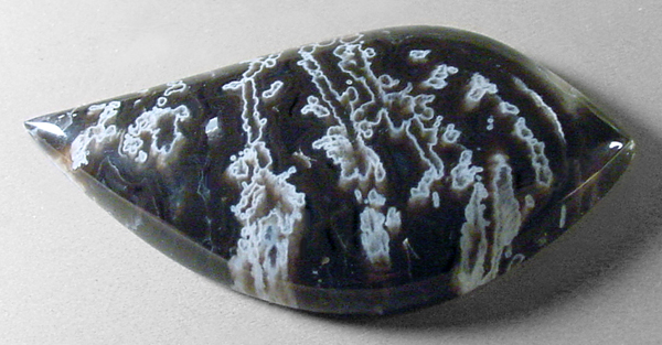 Arco black tube agate cab! Silverhawk's designer gemstones.